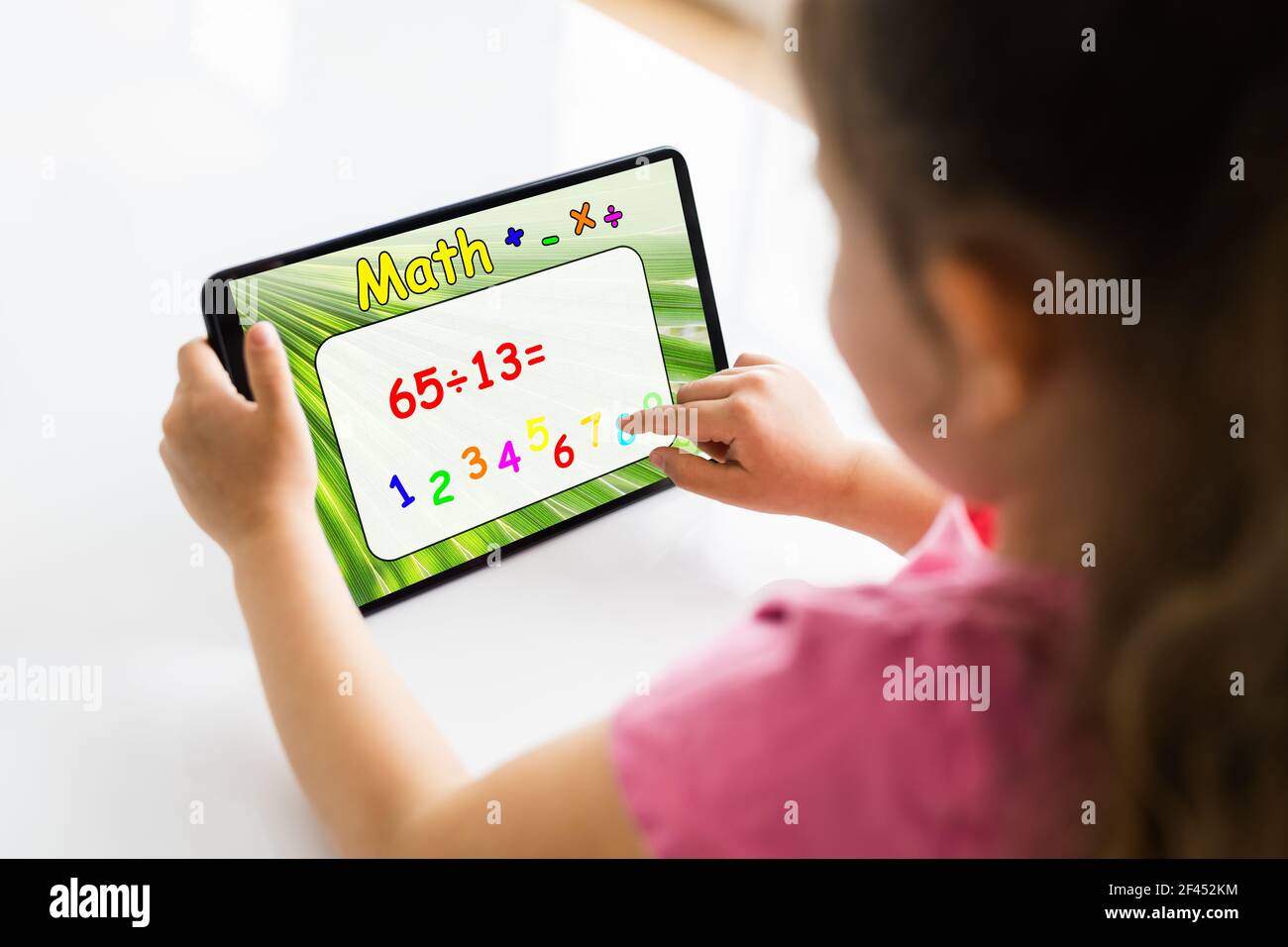 Children Kid Studying Solving Math At Home Stock Photo - Alamy