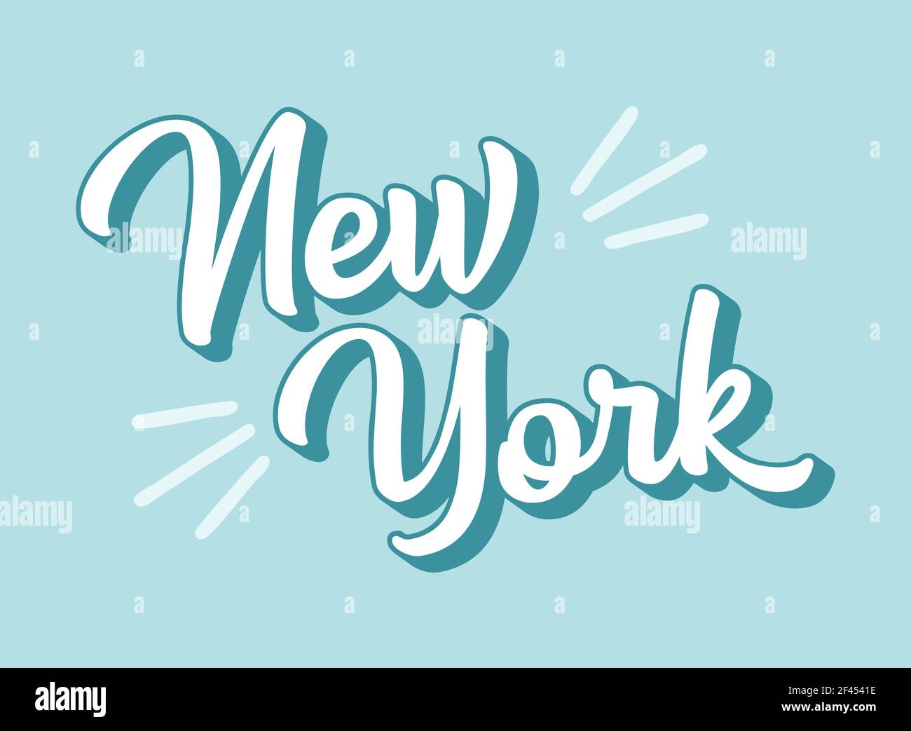 Hand sketched NEW YORK text. 3D vintage, retro lettering for poster ...