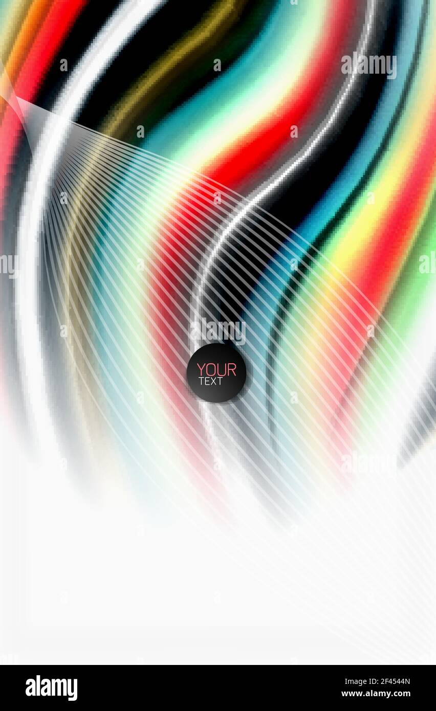 Rainbow color waves, vector blurred abstract background. Rainbow color ...