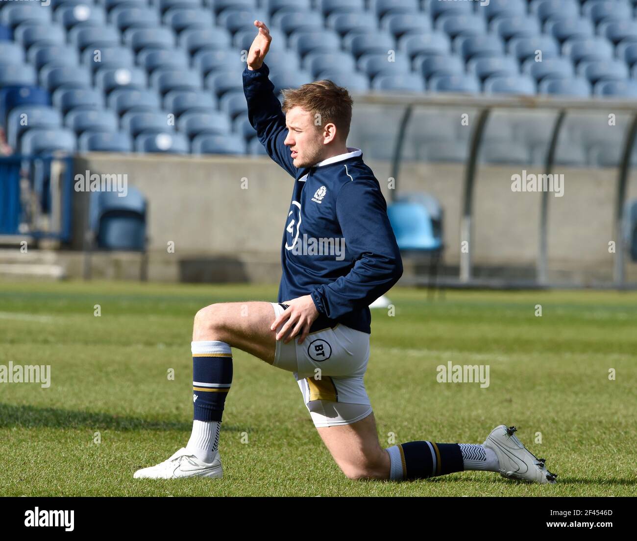 Edinburgh, UK. 19th Mar, 2021. Scotland's Scott Steele during the, UK ...