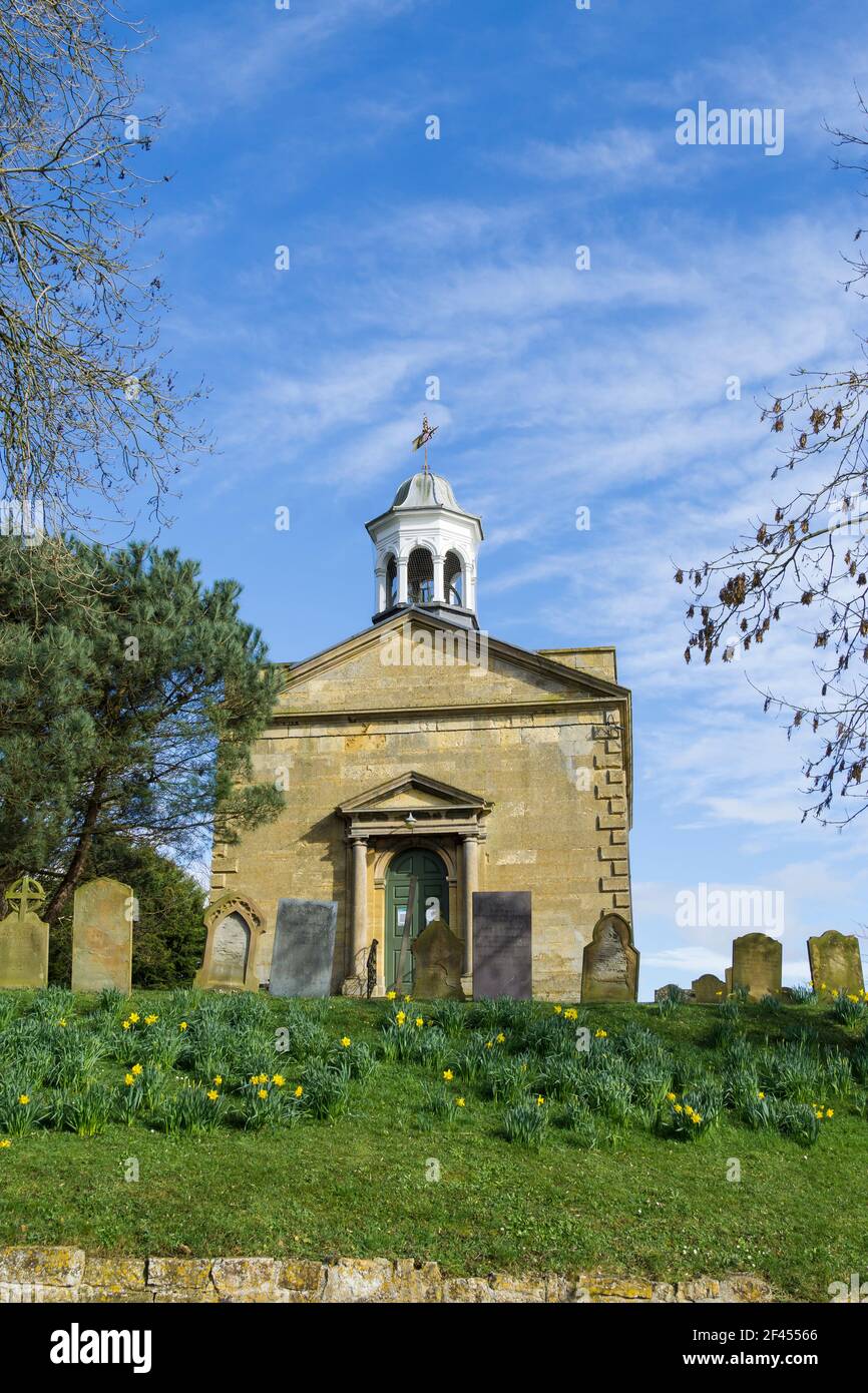 Spring daffodils in front of St Peter and St Pauls church Cherry ...