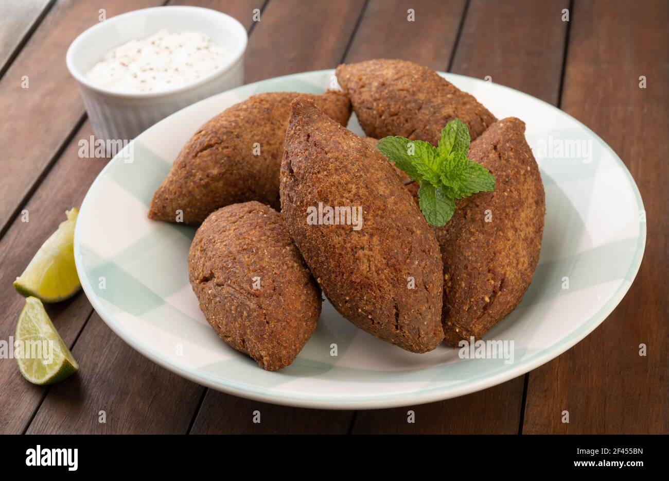 Traditional arabic fried kibbeh. Typical brazilian snack Stock Photo ...
