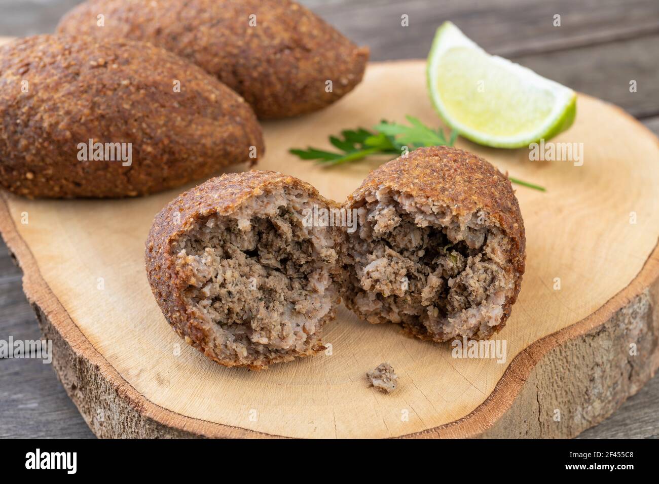 Traditional arabic fried kibbeh. Typical brazilian snack Stock Photo ...