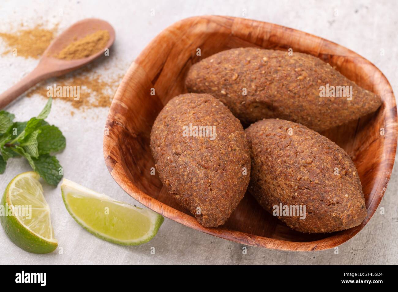 Traditional arabic fried kibbeh. Typical brazilian snack Stock Photo ...