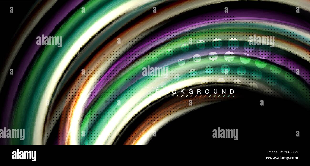 Multicolored wave lines on black background design. Multicolored wave ...