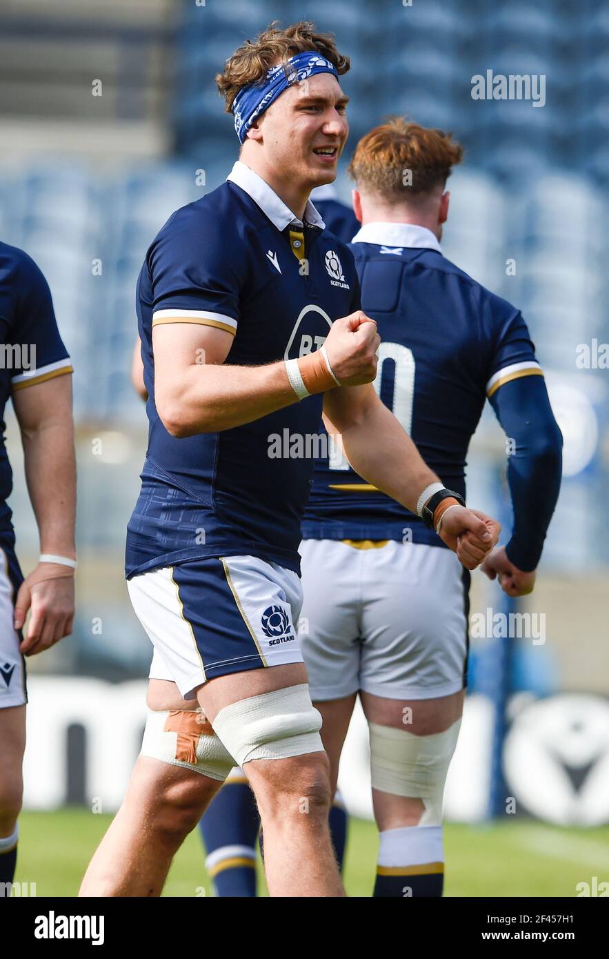 Edinburgh, UK. 19th Mar, 2021: Scotland's Jamie Ritchie during the, UK ...