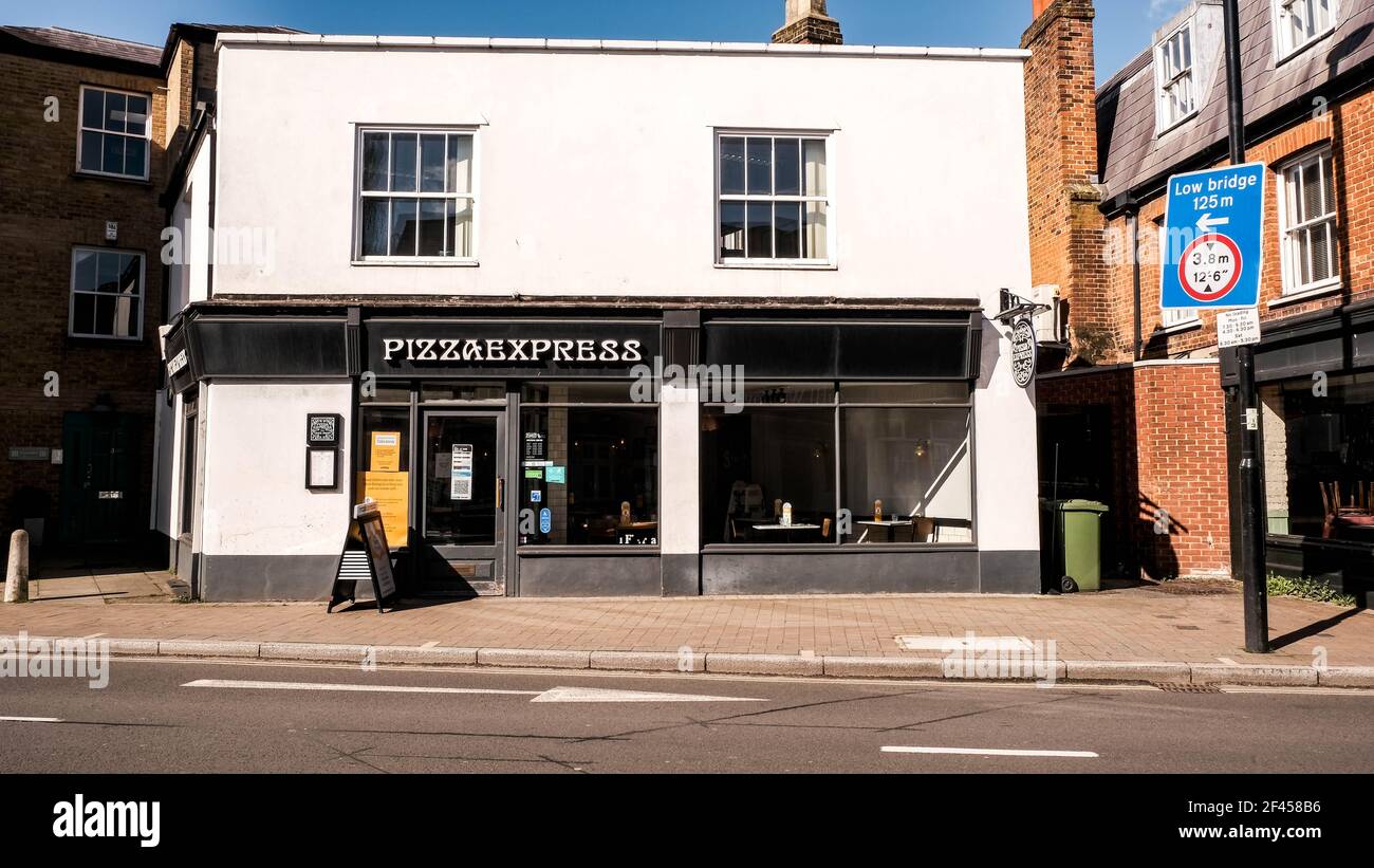London UK, March 19 2021, Pizza Express Restuarant Serving Home ...