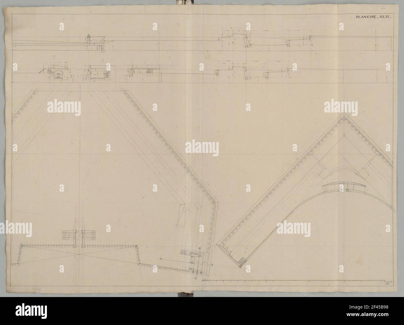 Fortress construction, ideal design, bastionian attachment, floor plans ...