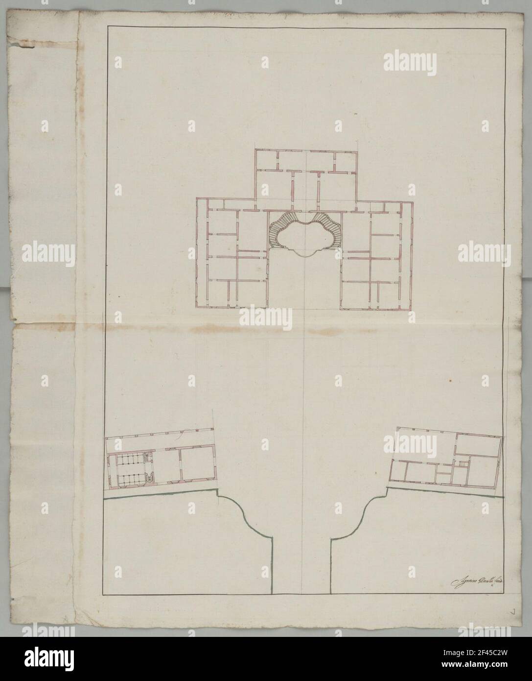 Munich, Castle Nymphenburg, design variant, floor plan, ground floor ...