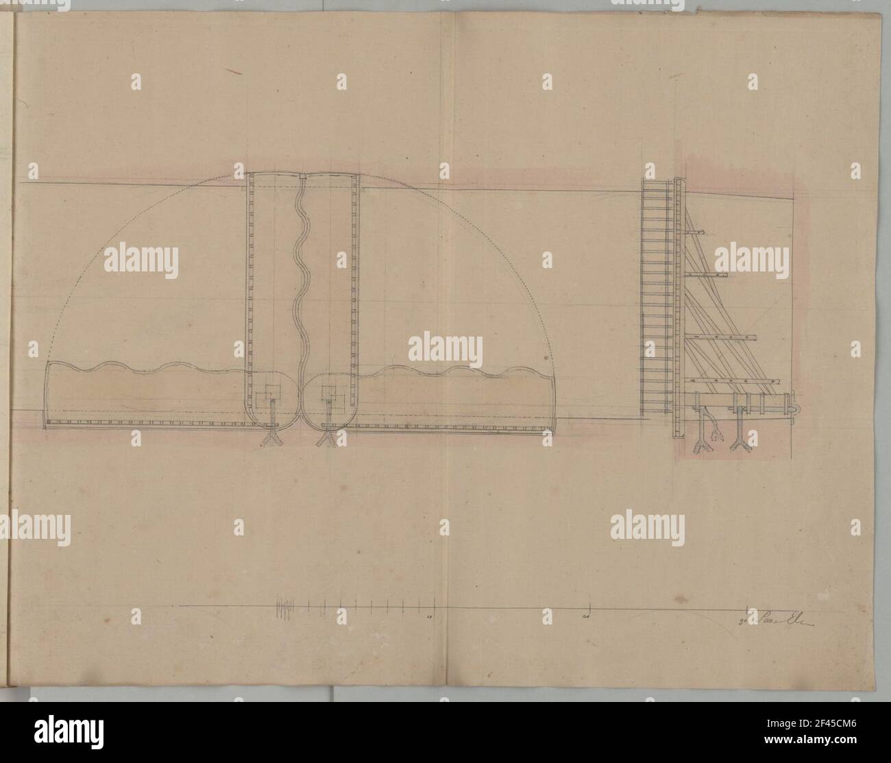 Rotary bridge, longitudinal section and supervision Stock Photo - Alamy