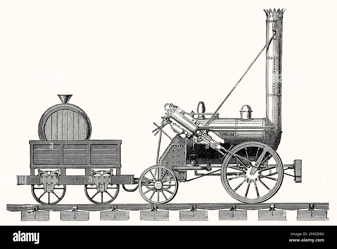 Stephenson's Rocket, an early steam locomotive, Liverpool and ...