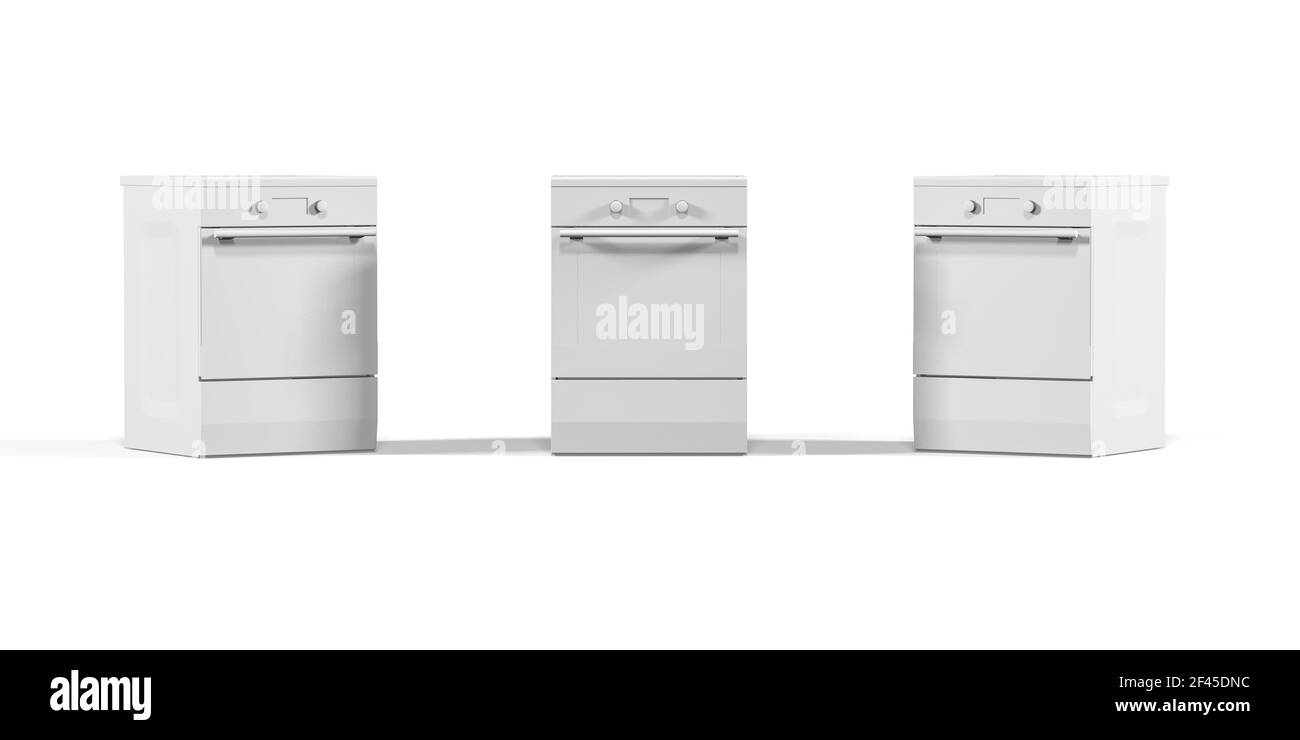 Freestanding stove mockup isolated on white background - 3D render ...