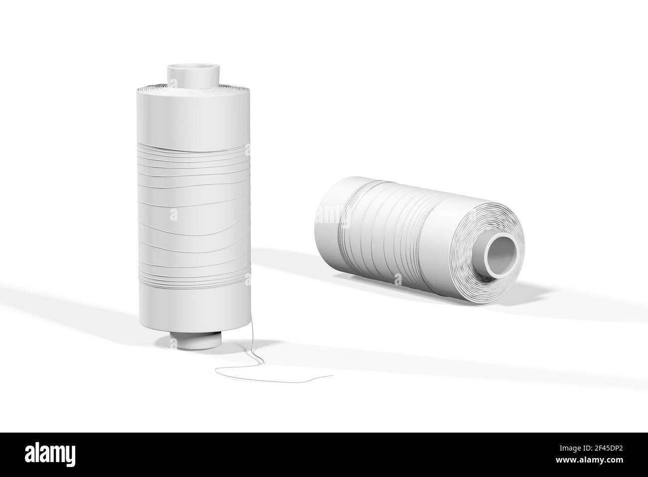 Spool of thread mockup isolated on white background - 3d render Stock ...