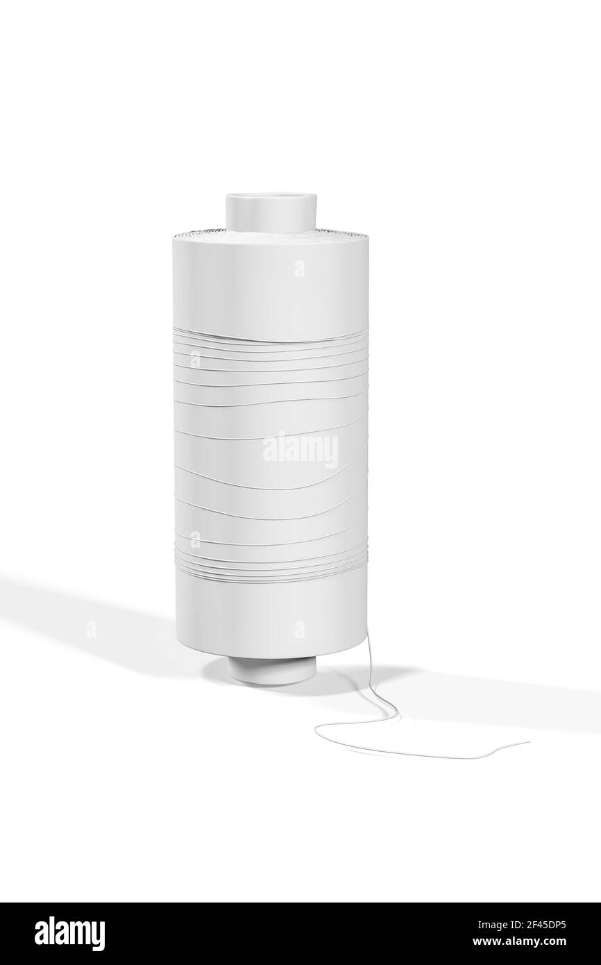 Spool of thread mockup isolated on white background - 3d render Stock ...