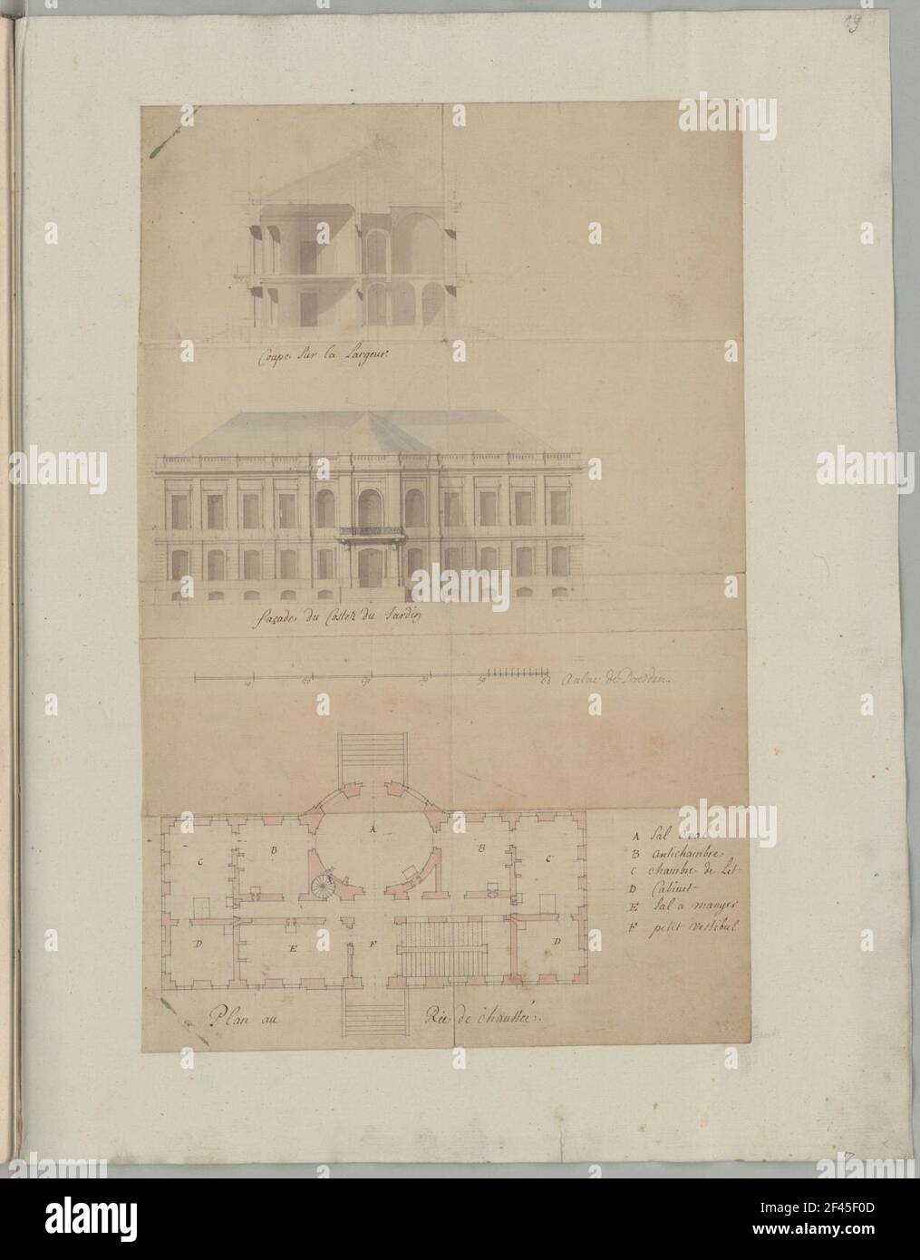 Castle, basic, elevation and cross section Stock Photo - Alamy