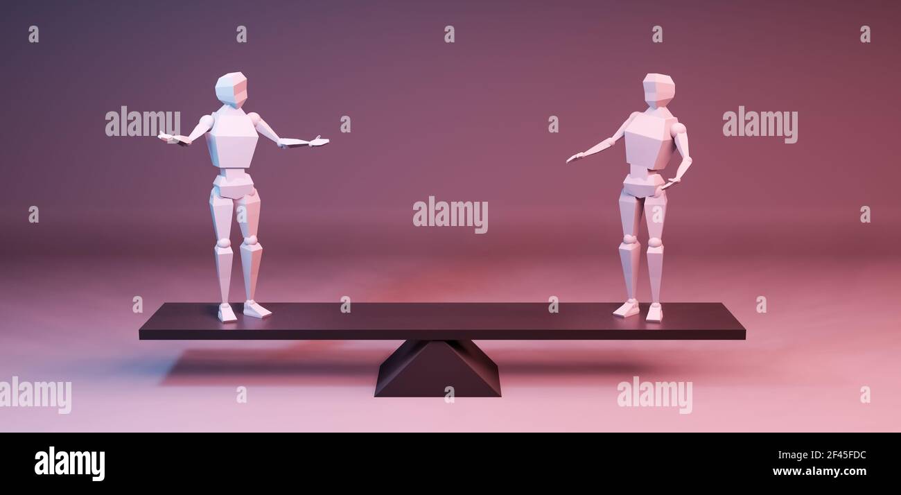 Balance, stability or equality visualization with two abstract neutral ...