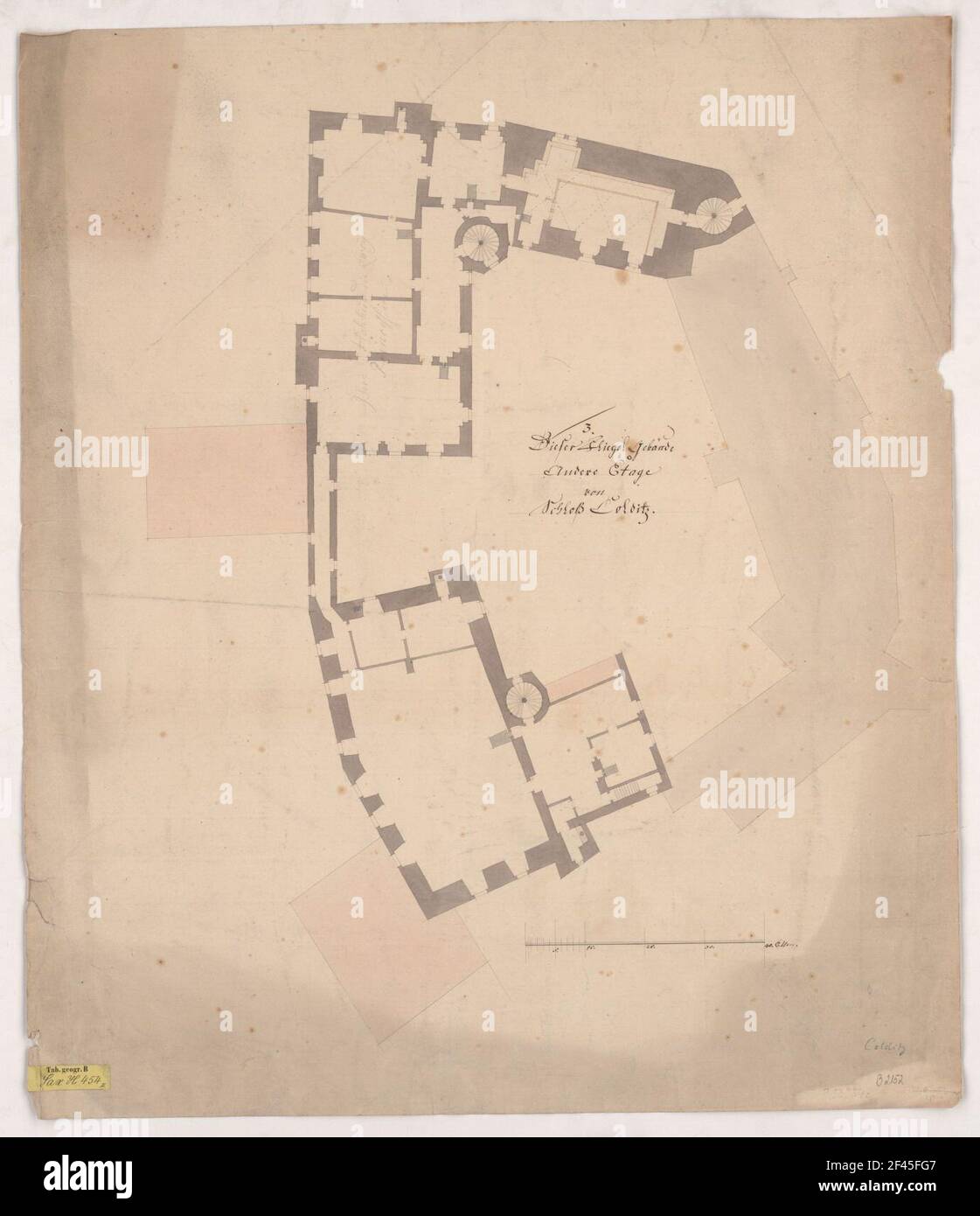 Colditz, castle. Floor plan 2nd floor Stock Photo - Alamy