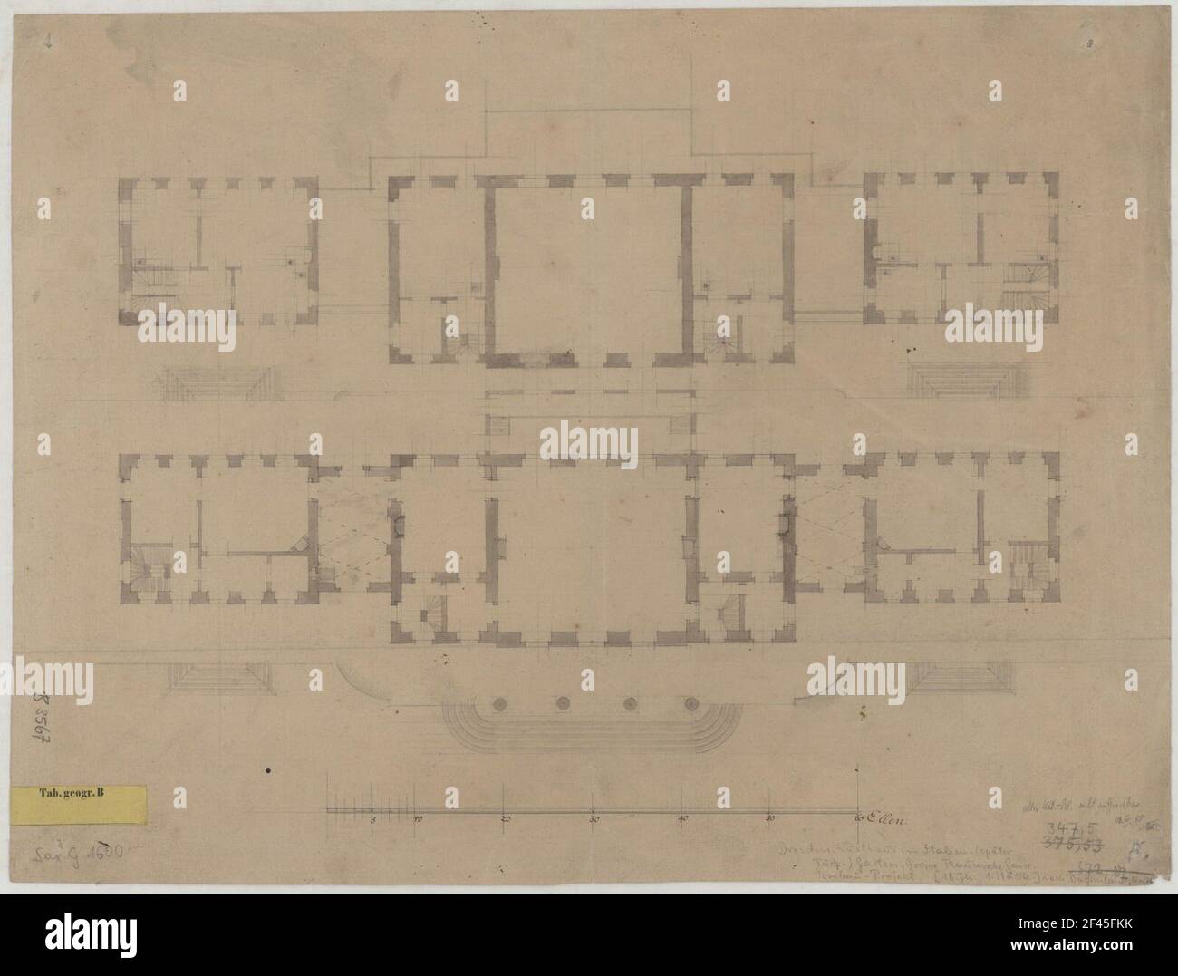 Dresden, Pillnitz, Pillnitz Castle, Bergpalais, Floor Plans Stock Photo ...