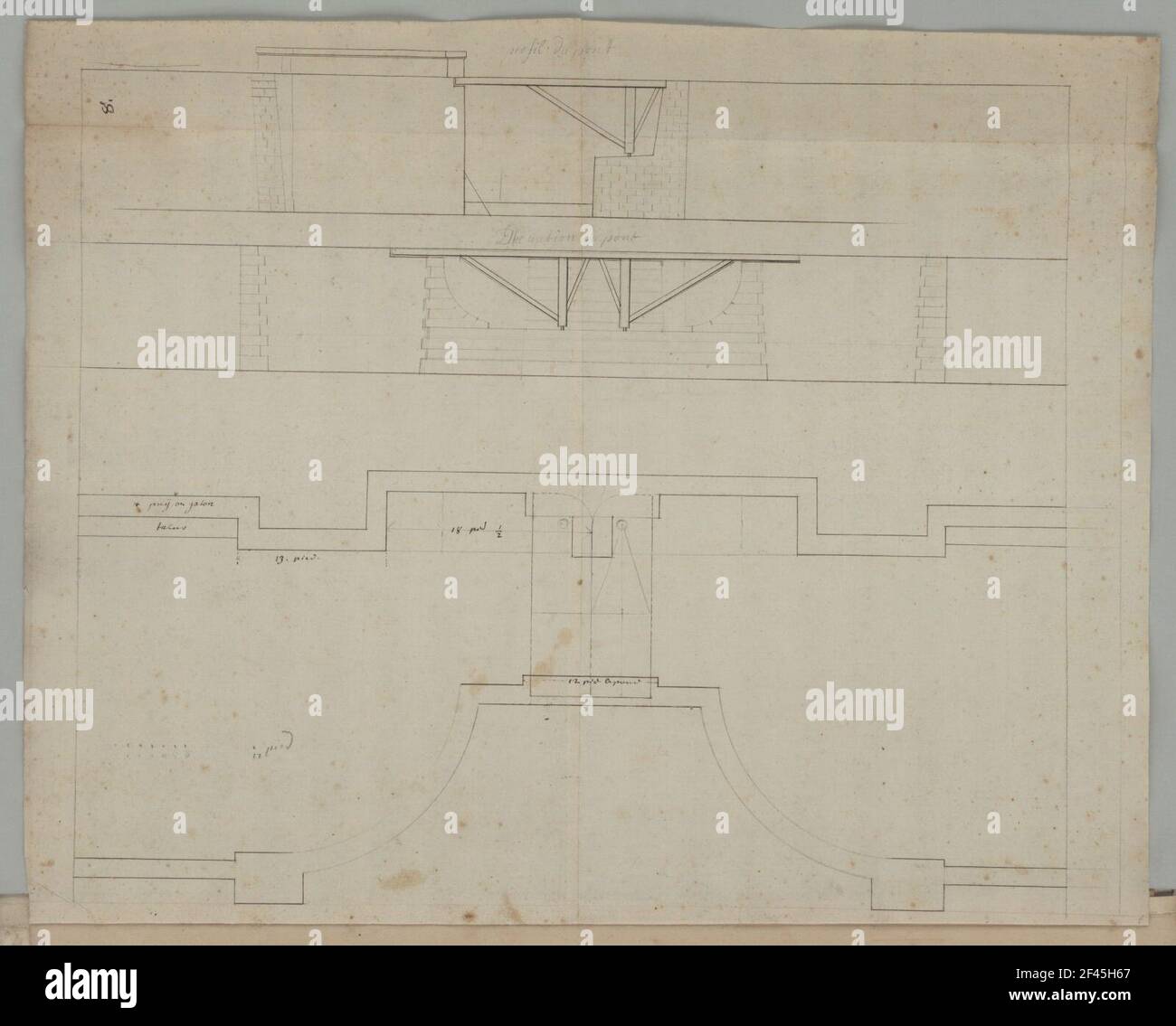 Rotary bridge, longitudinal section, view and supervision Stock Photo ...
