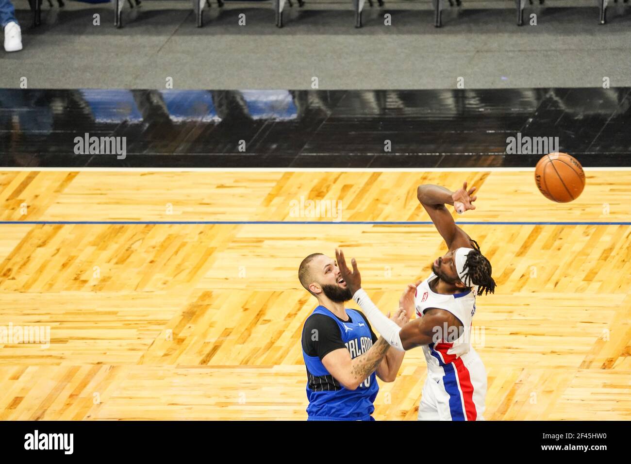Orlando, Florida, USA, February 21, 2021, Detroit Pistons face the ...