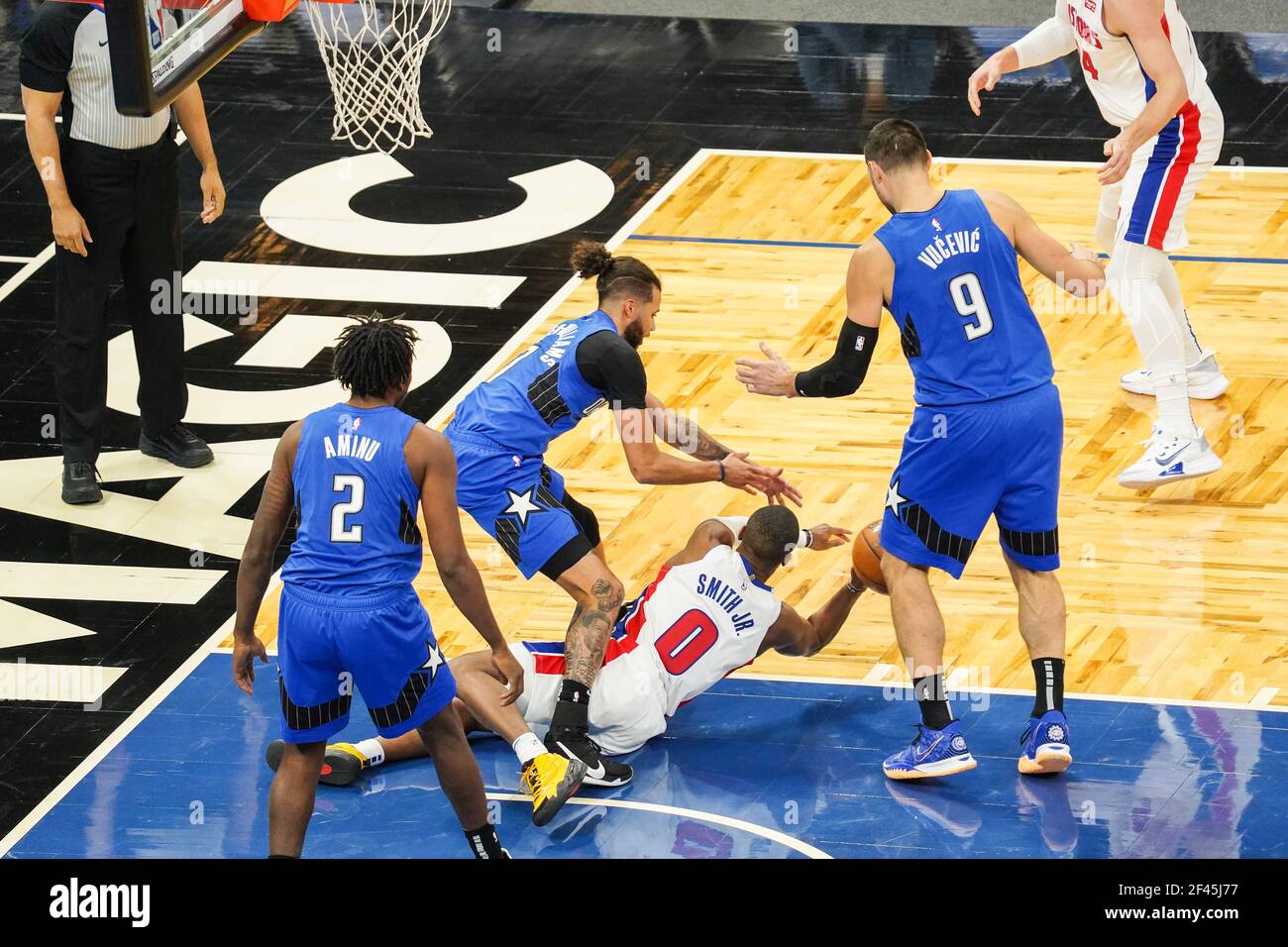 Orlando, Florida, USA, February 21, 2021, Detroit Pistons face the ...