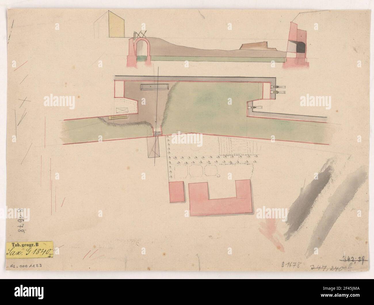 Dresden, attachment, detail. Map and cut Stock Photo - Alamy