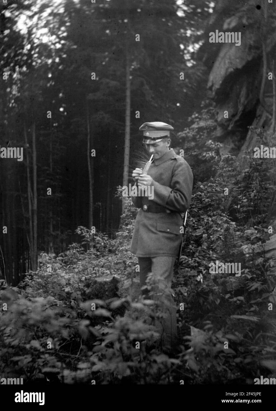 Soldier smoking pipe Black and White Stock Photos & Images - Alamy