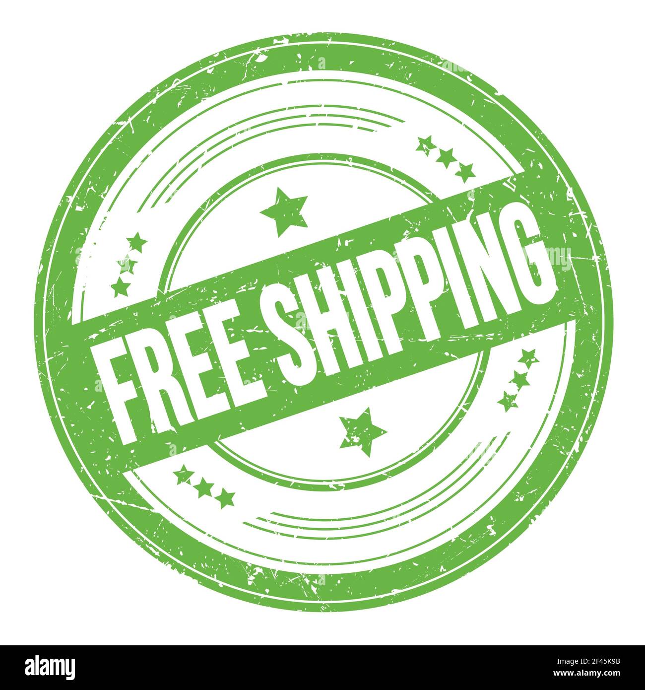 FREE SHIPPING text on green round grungy texture stamp Stock Photo - Alamy