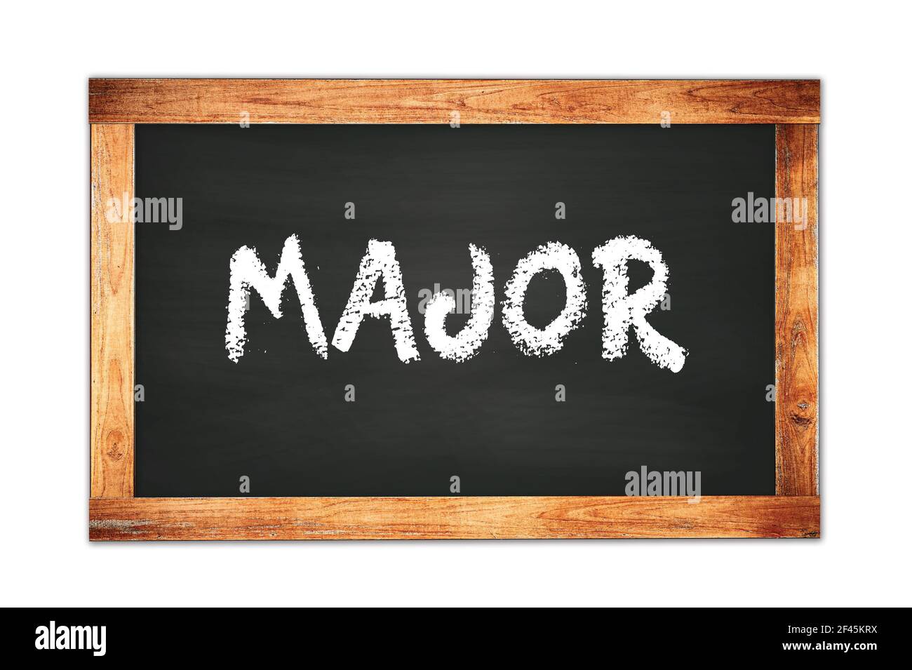 MAJOR text written on black wooden frame school blackboard Stock Photo ...