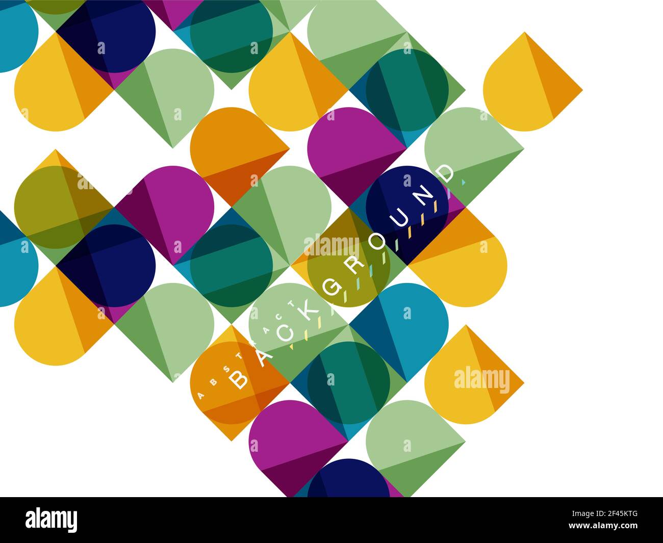 Round square geometric shapes on white, tile mosaic abstract background ...