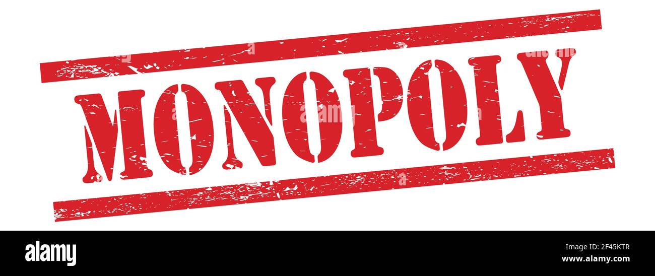 MONOPOLY text on red grungy vintage rubber stamp Stock Photo - Alamy