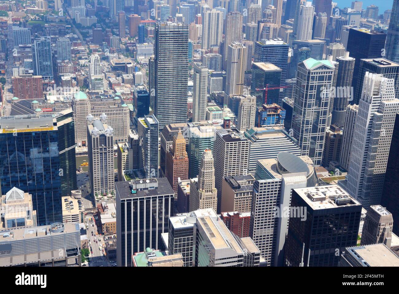 Chicago city aerial view - cityscape of The Loop. United States urban ...