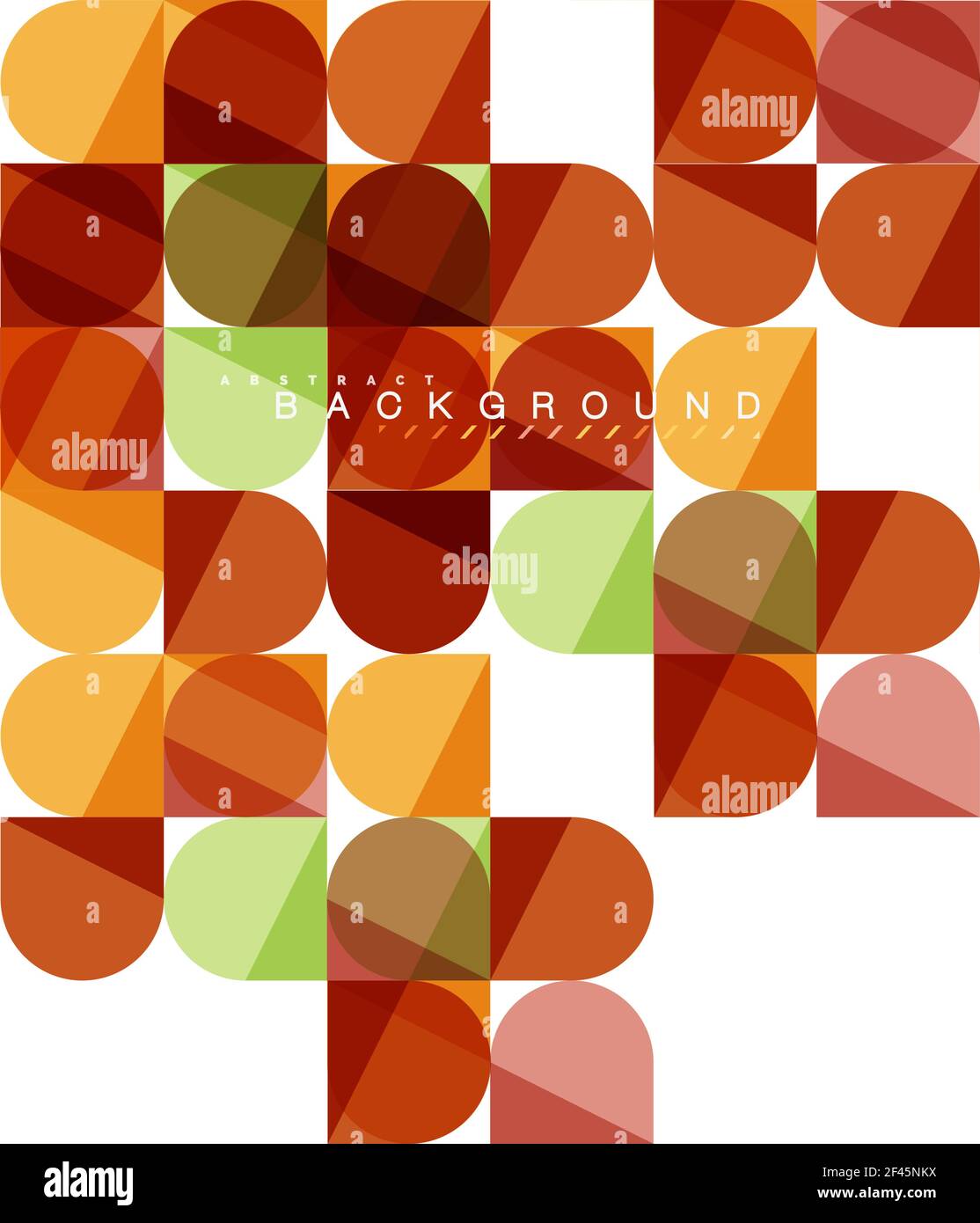 Round square geometric shapes on white, tile mosaic abstract background ...