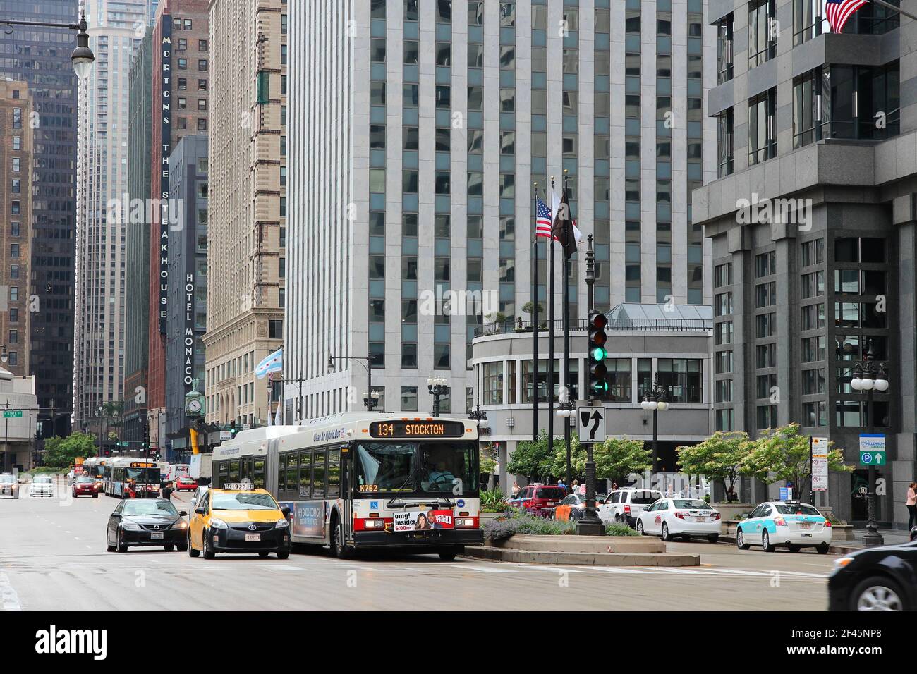CHICAGO, USA - JUNE 26, 2013: People ride city bus in Chicago. Chicago ...