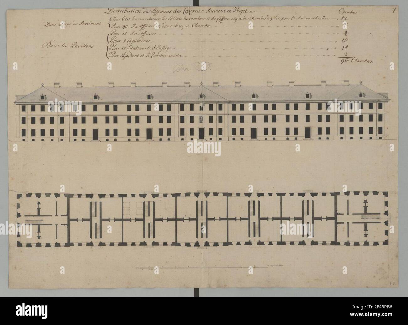 Wesel, barracks. Design, basic and elevation Stock Photo - Alamy