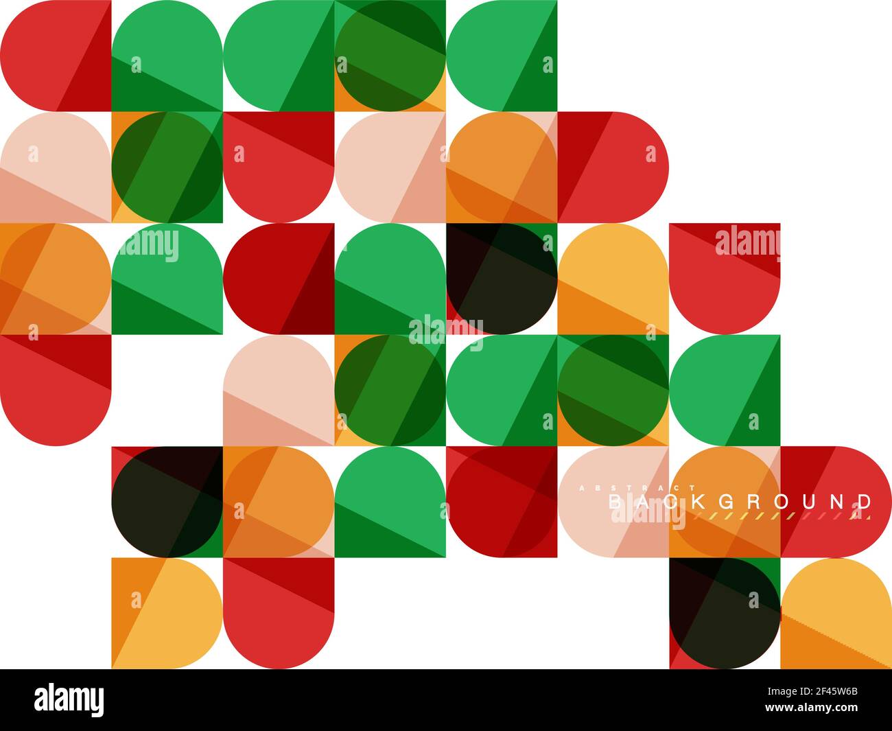 Round square geometric shapes on white, tile mosaic abstract background ...