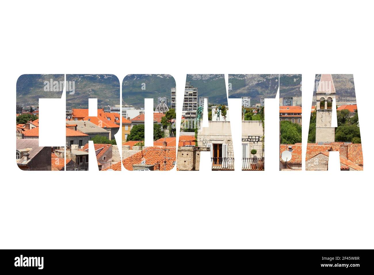 Croatia text sign - country name word photo silhouette Stock Photo - Alamy
