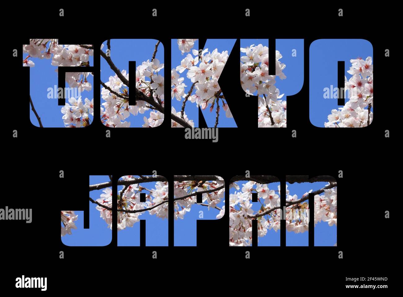 Tokyo text word sign - Japan city name silhouette postcard Stock Photo ...