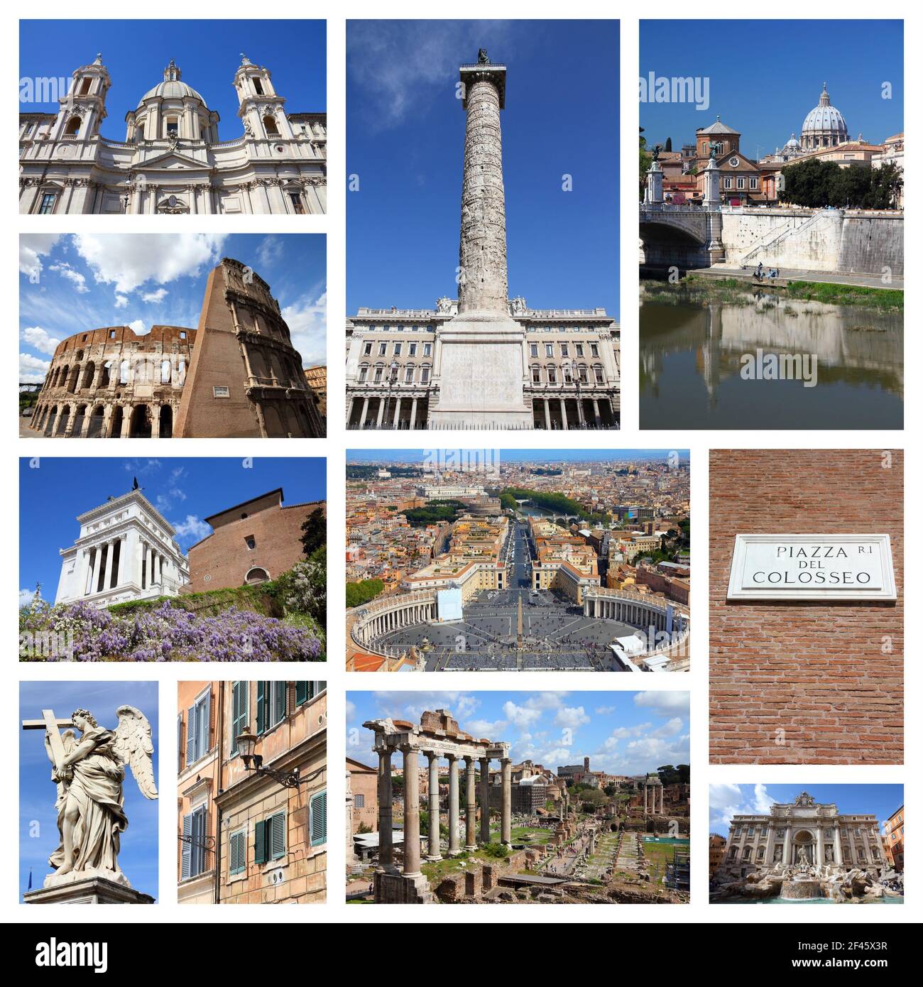Rome, Italy - travel photos collage with Roman Forum, Vatican ...