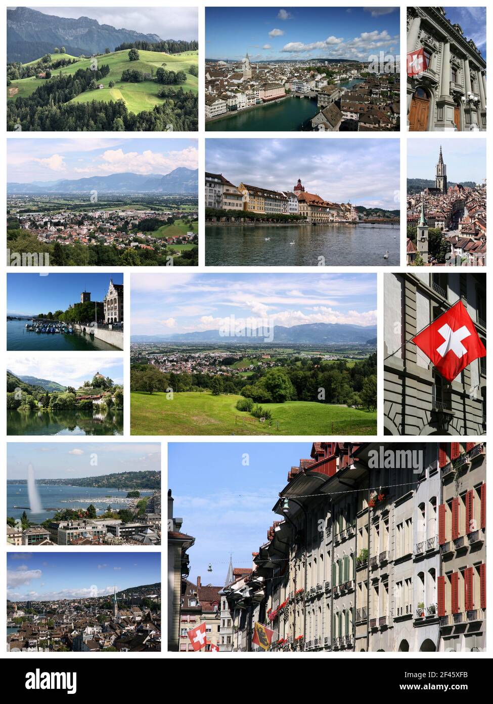 Travel collage from Switzerland. Collage includes famous places like ...