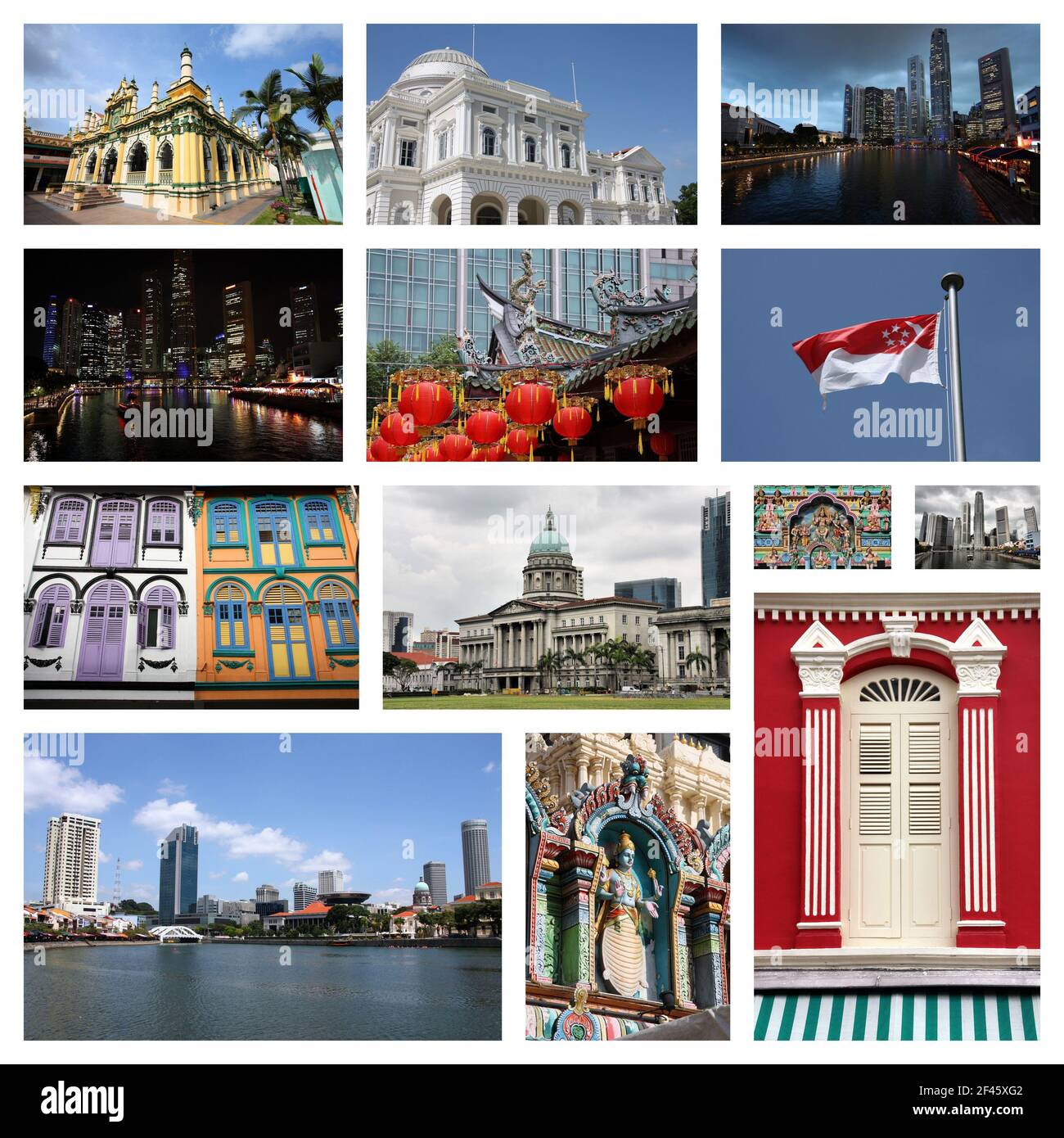 Singapore City travel photo collage - images collection Stock Photo - Alamy