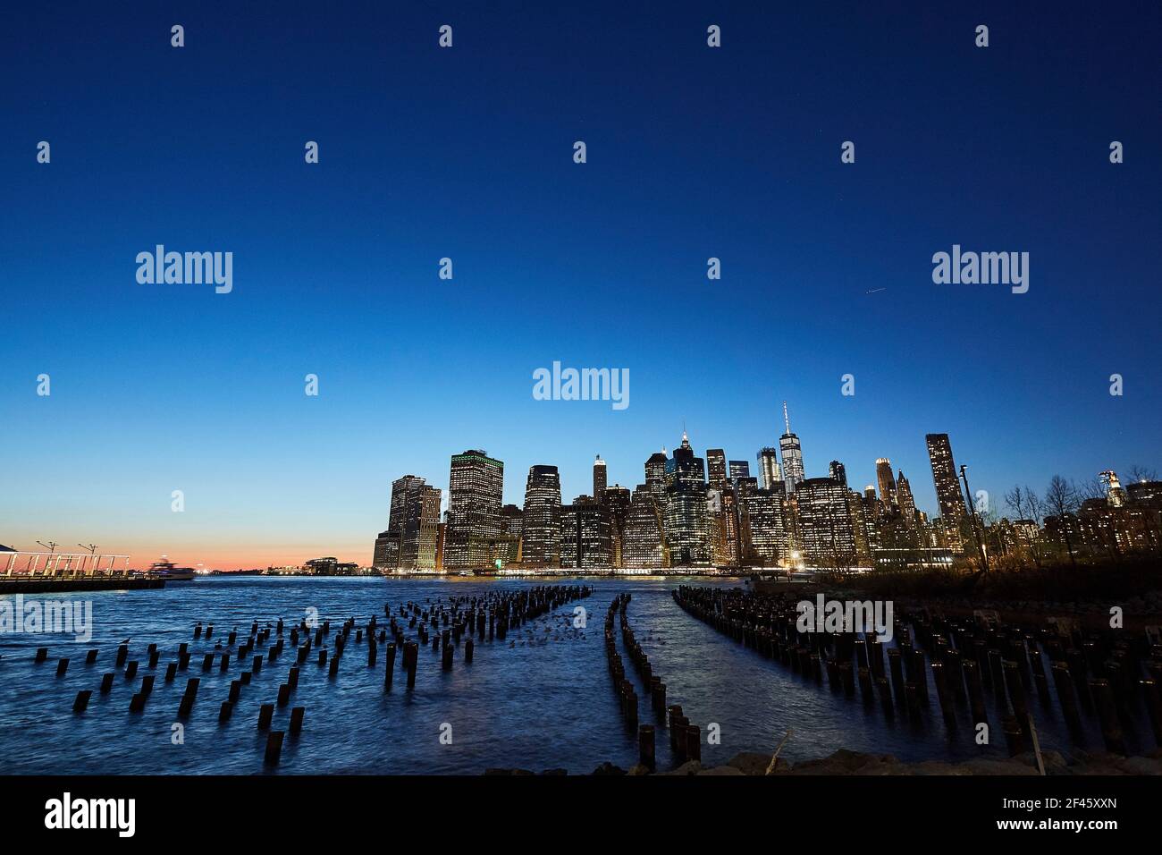 panoramic view of new york city skyscrapers Stock Photo - Alamy