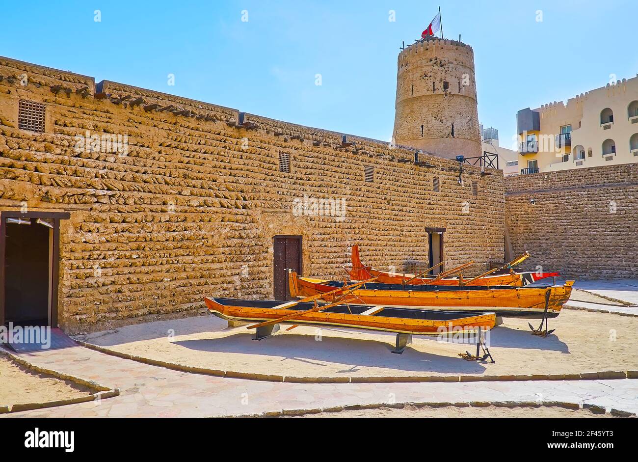 The courtyard of historic Al Fahidi Fort contain examples of ...