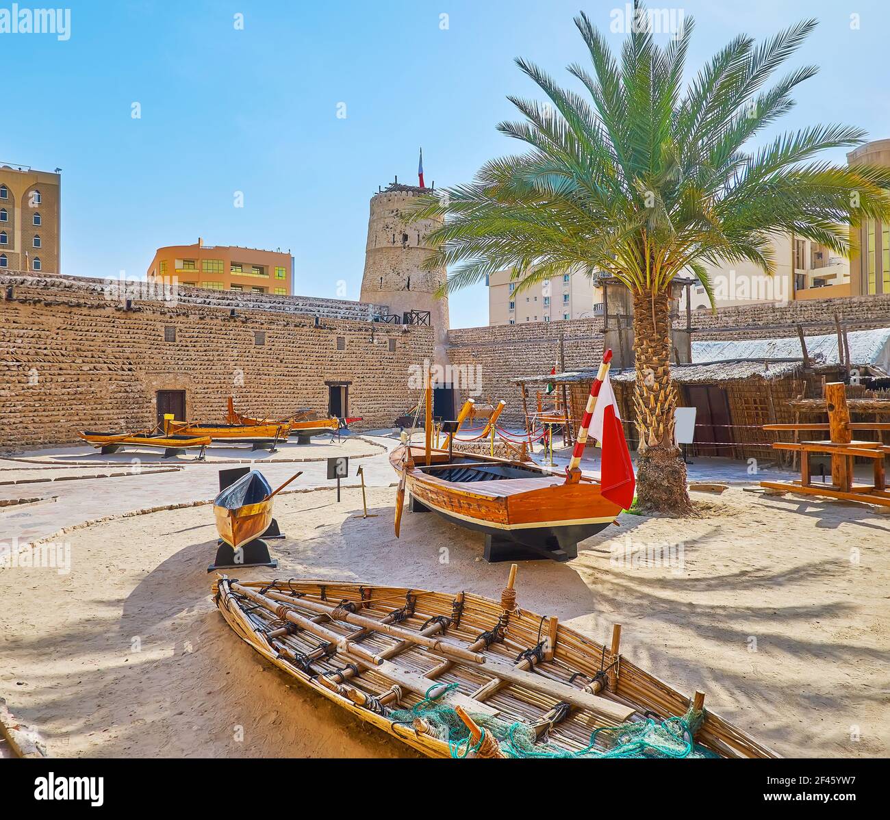 The court of Al Fahidi Fort is occupied with examples of traditional ...
