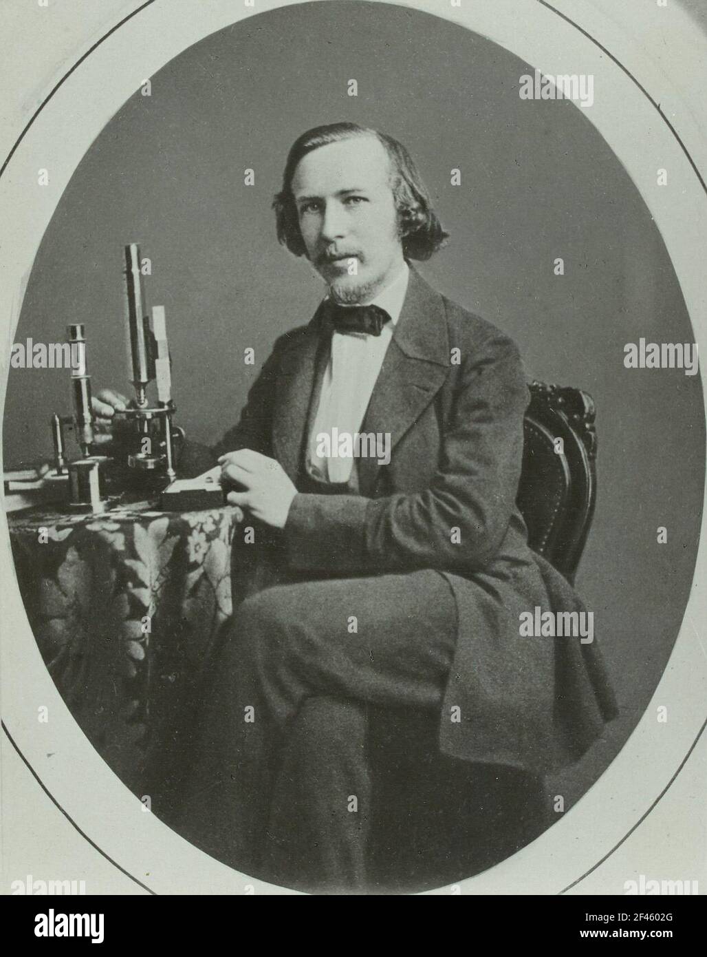Portrait of serious Haeckel on the microscope Stock Photo - Alamy