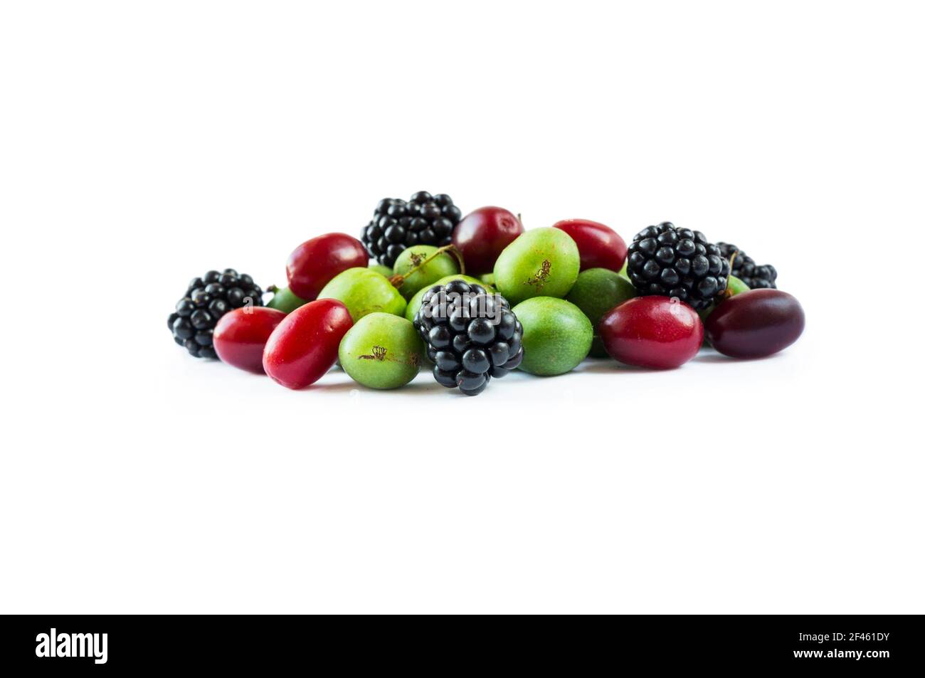 Berry isolation. Mix berries isolated on white background. Actinidia ...