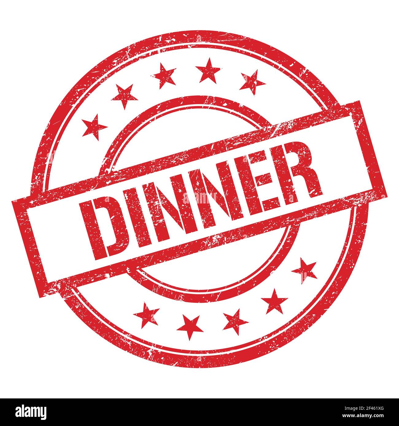 DINNER text written on red round vintage rubber stamp Stock Photo - Alamy