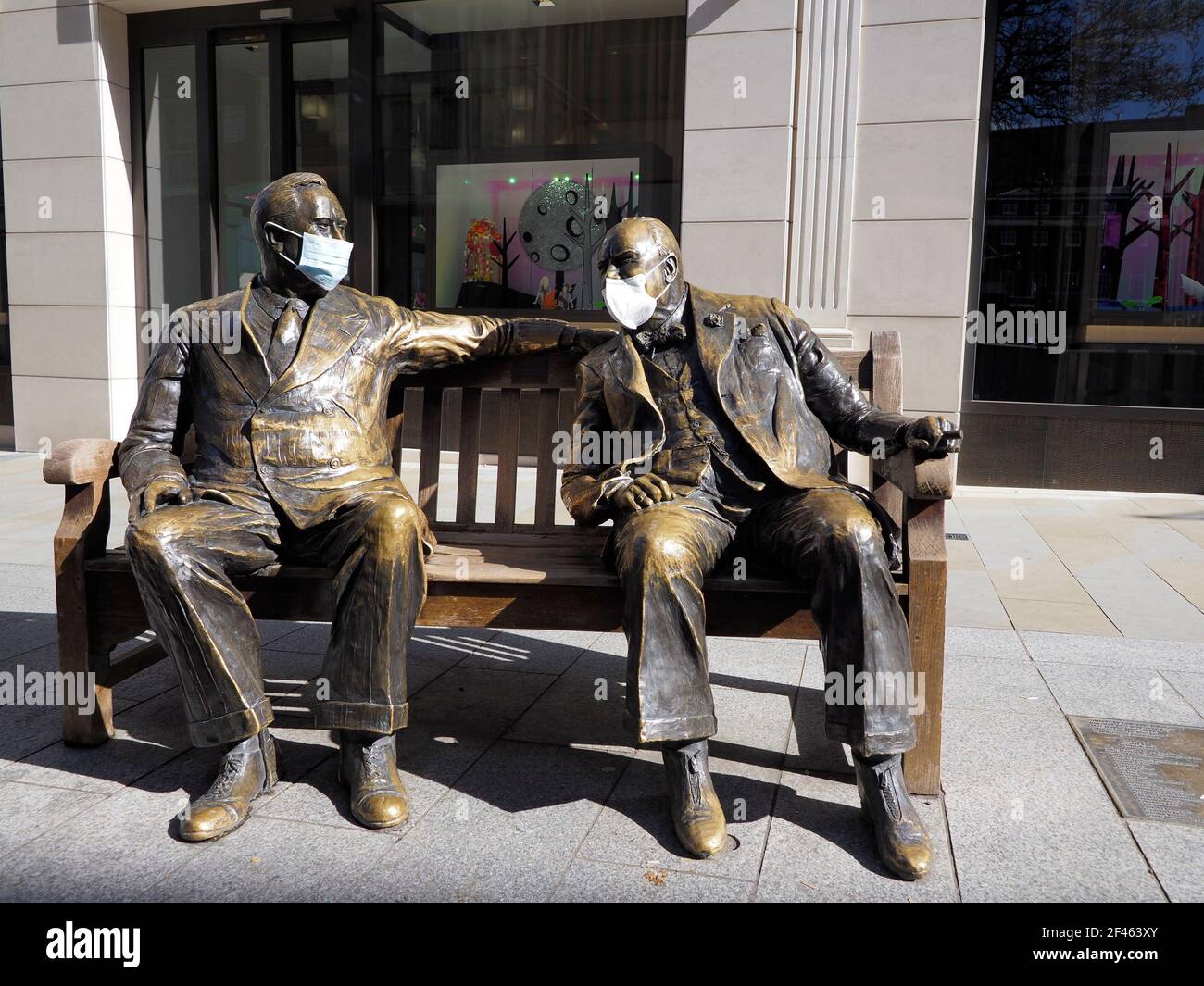 London, UK. 19th Mar, 2021. The bronze sculpture ‘Churchill And ...