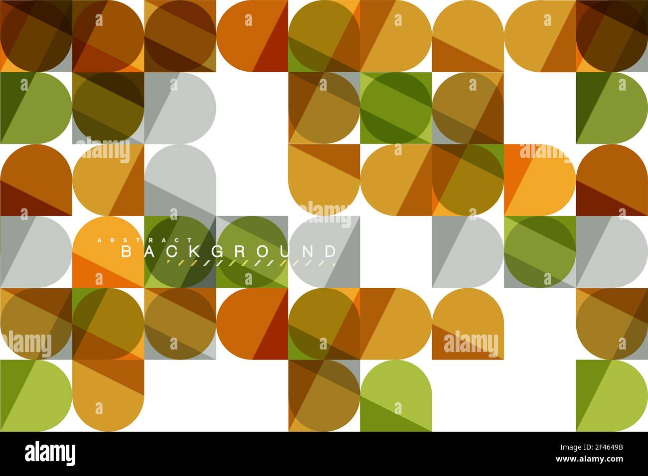 Round square geometric shapes on white, tile mosaic abstract background ...
