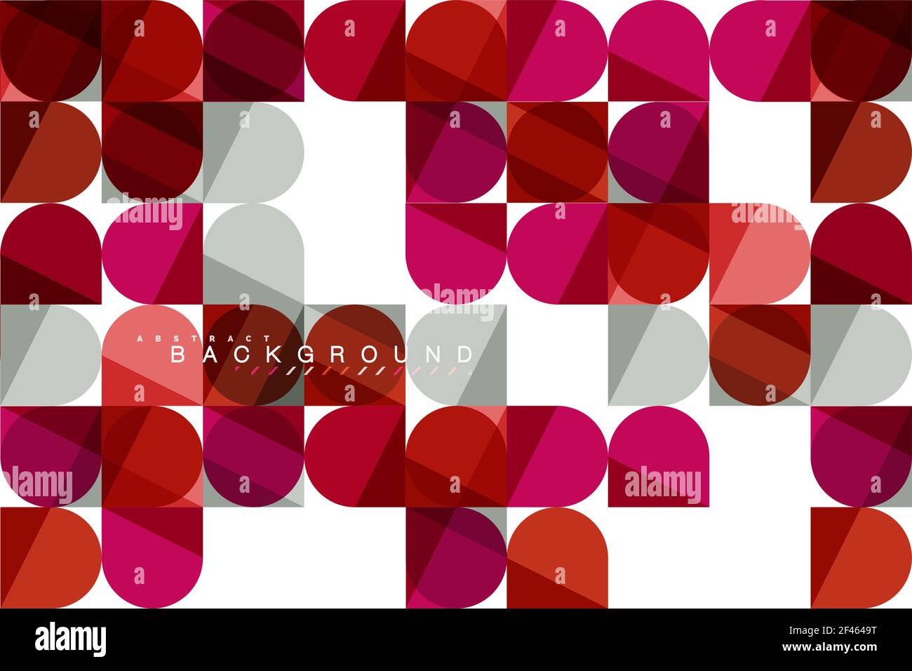 Round square geometric shapes on white, tile mosaic abstract background ...